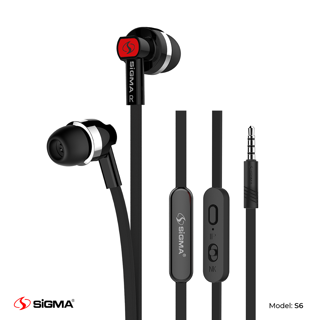 Sigma S6 High Quality Stereo Earphones - Sigma Official